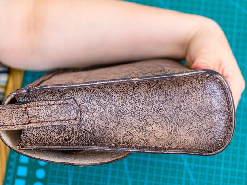 Craftsman Shows the Sewn Side of the Handbag Stock Image - Image of ...
