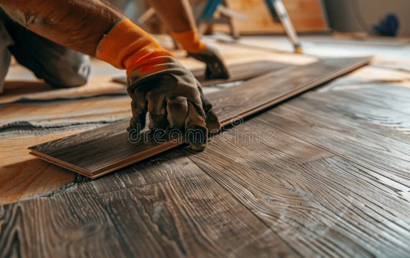 Craftsman Skillfully Assembles Laminate Planks the Art of Flooring in ...
