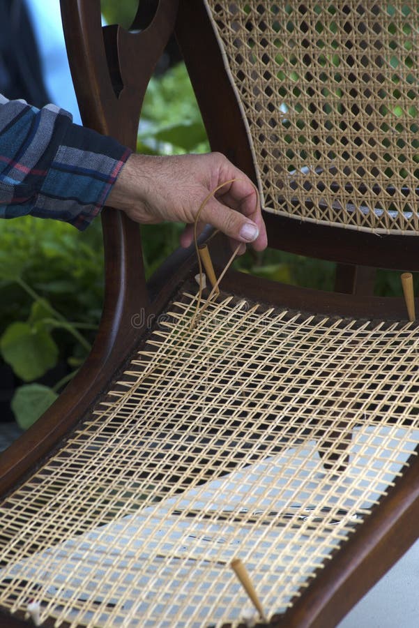 Craftsman Stringing a Chair Bottom. Stock Photo - Image of tourists ...