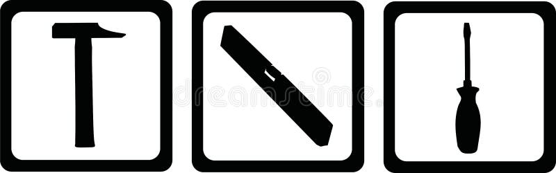Craftsman Tools - Hammer, Bubble Level, Screwdriver Stock Vector ...