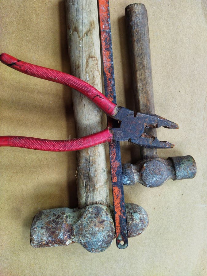 Craftsman Tools, Hammer, Pliers, Saw, Manual Labor Stock Photo - Image ...