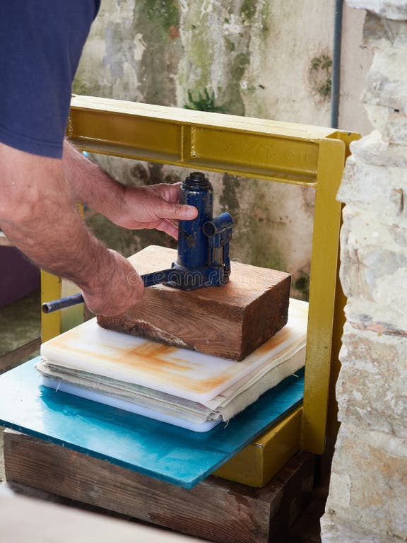 Practical Demonstration in Papermaking Workshop Stock Photo - Image of ...