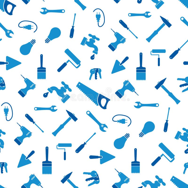 Craftsman Vector Tools Seamless Pattern Stock Vector - Illustration of ...