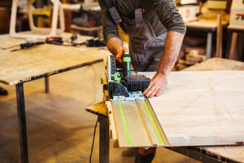 Craftsman working stock image. Image of board, woodrouter - 81083599