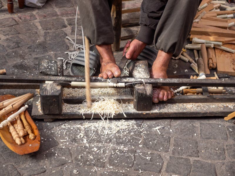 Craftsman Working Wood in a Workshop of Marrakech Stock Photo - Image ...