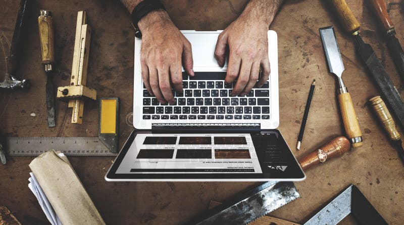 Craftsman Working in a Wood Shop Stock Image - Image of working ...