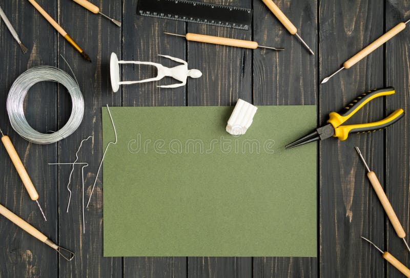 Craftsman Workplace, Ready for Working on Human Sculpture. Polymer Clay ...