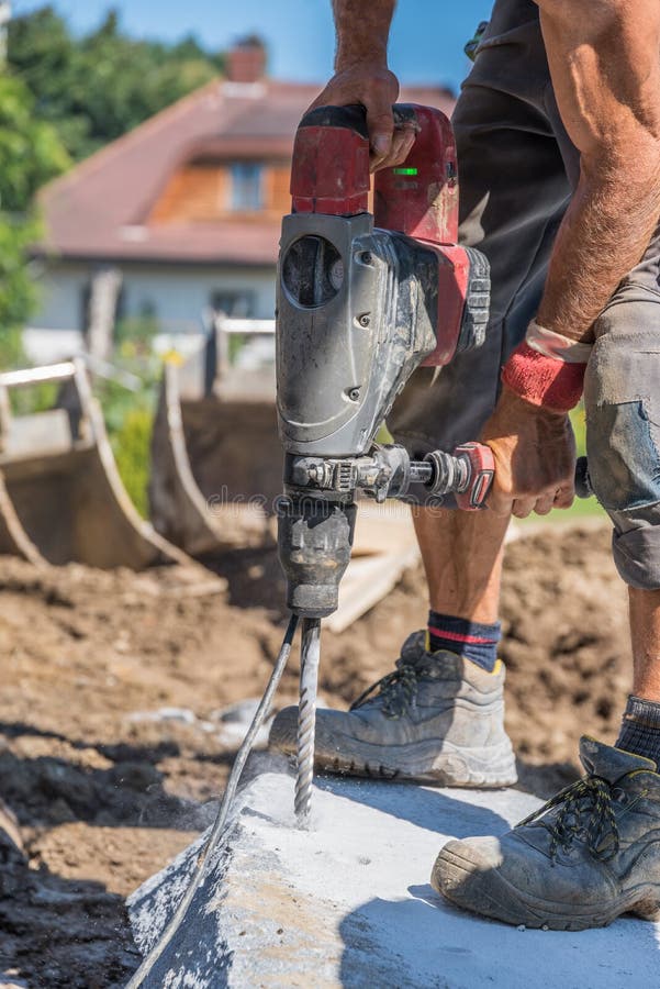 Worker with Impact Drill - Detail Stock Image - Image of joiner, detail ...