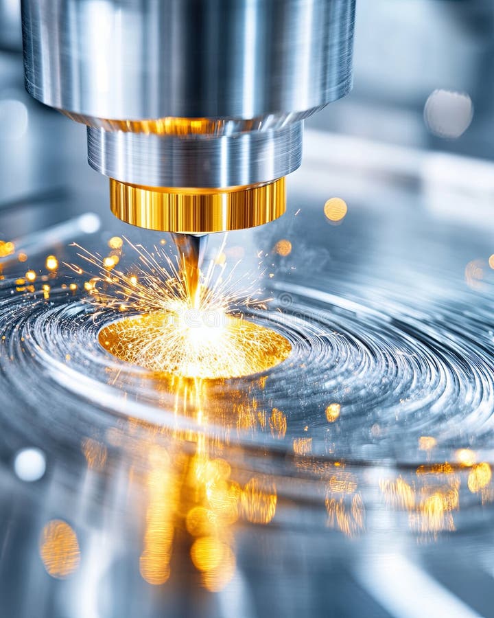 Craftsmanship in Action As a Worker Skillfully Operates a CNC Machine ...