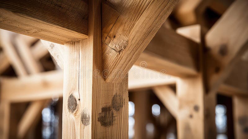 Craftsmanship Building Timber Frame Stock Illustration - Illustration ...