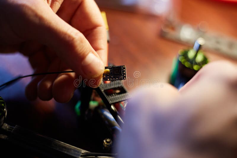 Craftsmanship in Electronics Soldering Small Components with Attention To Detail Stock Image ...