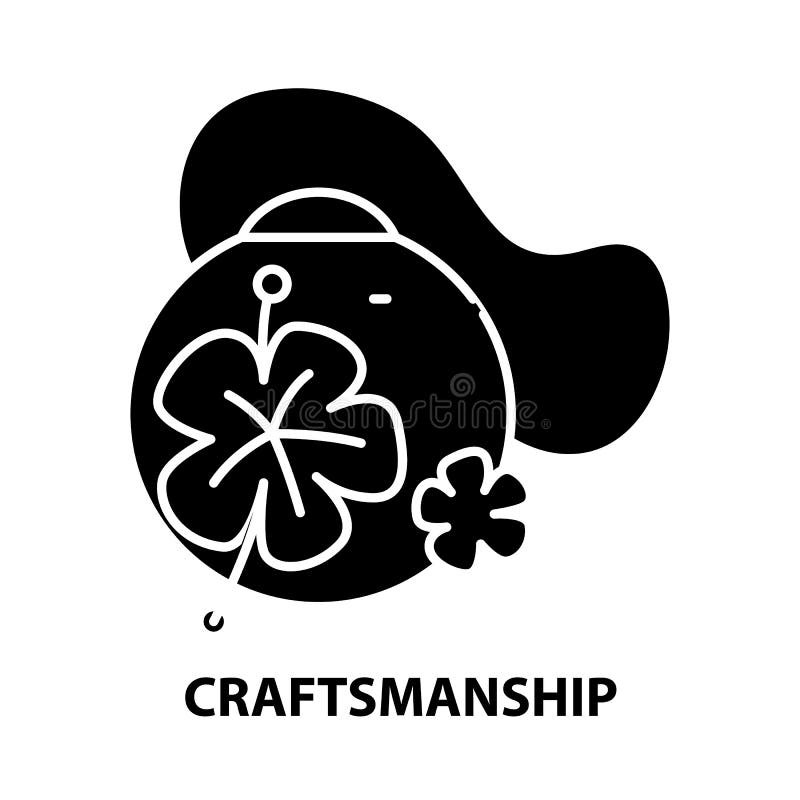 Craftsmanship Icon, Black Sign with Strokes, Concept Illustration Stock ...