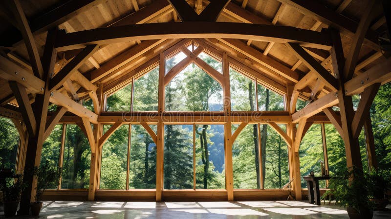 Structure Work Timber Frame Stock Image - Image of design, surroundings ...