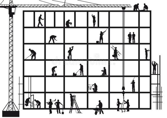 Construction Worker Black White Stock Illustrations – 22,038 ...