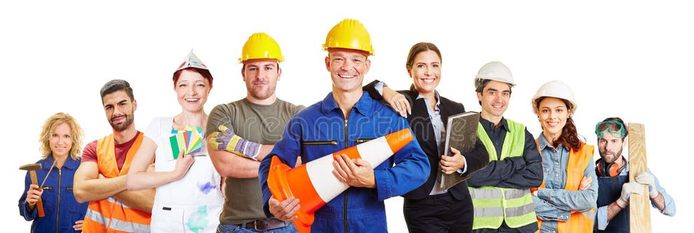 Craftsmen and Workers As Construction and Trades Concept Stock Image ...
