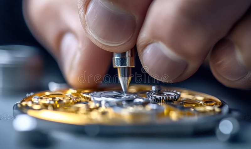 Craftsperson Assembling a Custom Mechanical Gadget with Intricate ...