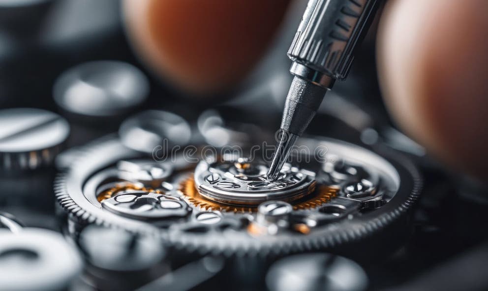 Craftsperson Assembling a Custom Mechanical Gadget with Intricate ...