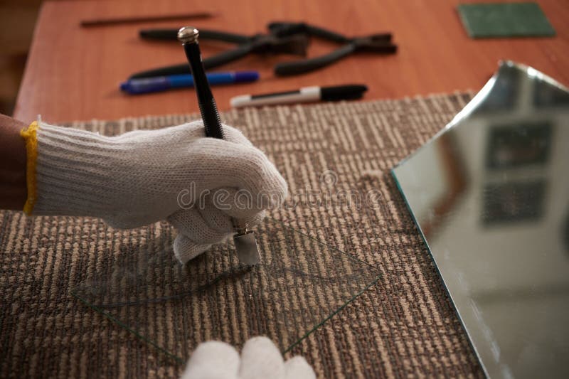 Craftsperson Making Artwork from Glass Stock Image - Image of shape ...