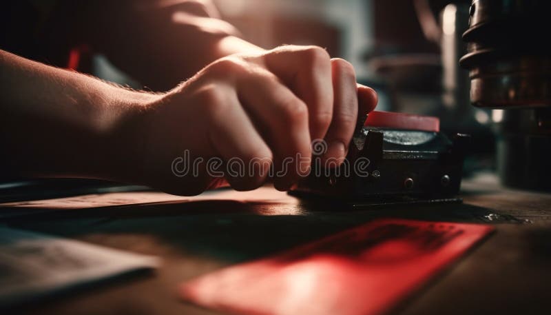 Craftsperson Repairing Old Fashioned Machinery with Skill and ...