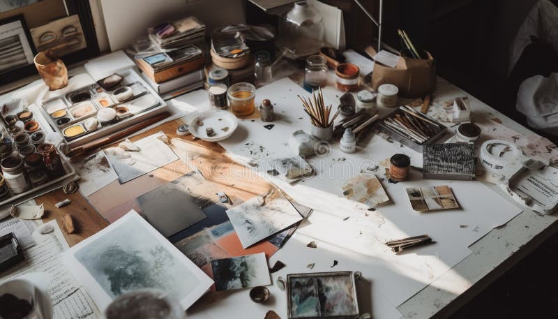 Craftsperson Using Work Tools To Create Art and Craft Indoors Generated ...