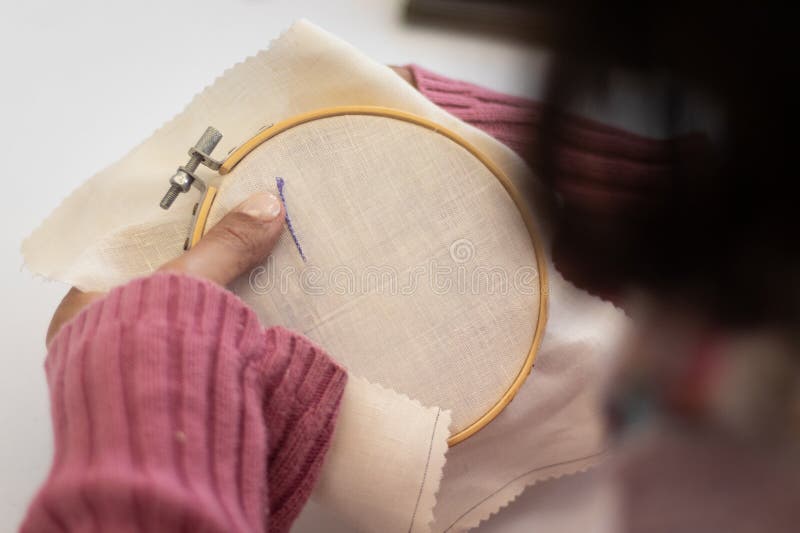 Craftswoman Embroidering Beautiful Garment Stock Photos - Free ...