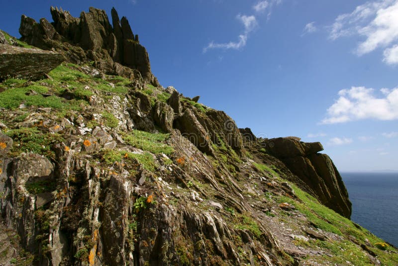 Craggy Cliffs by the Pacific Ocean Stock Photo - Image of cliff, trees ...