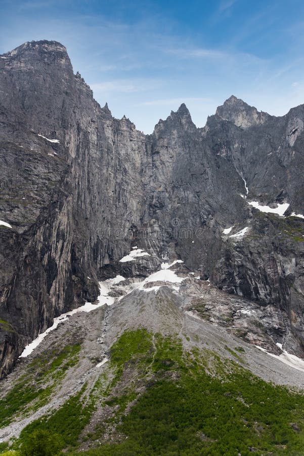 Craggy mountain stock image. Image of peak, rock, slide - 58212615