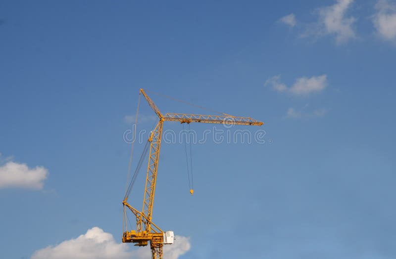 Crain Construction Building in Blue Sky. Stock Photo - Image of china ...