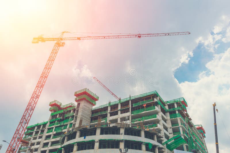 Under Construction Building Covered with Scaffolding Stock Image ...