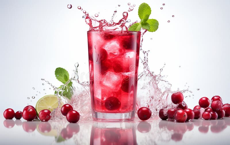 Cran-Apple Refreshment on White Generative Ai Stock Photo - Image of ...
