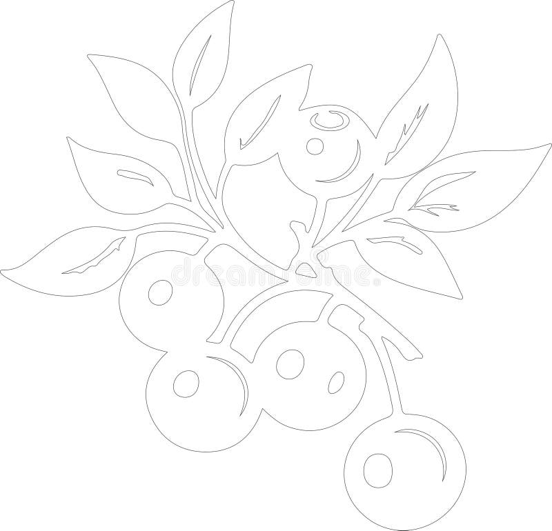 Cranberries Outline Silhouette Generative Ai Stock Vector ...