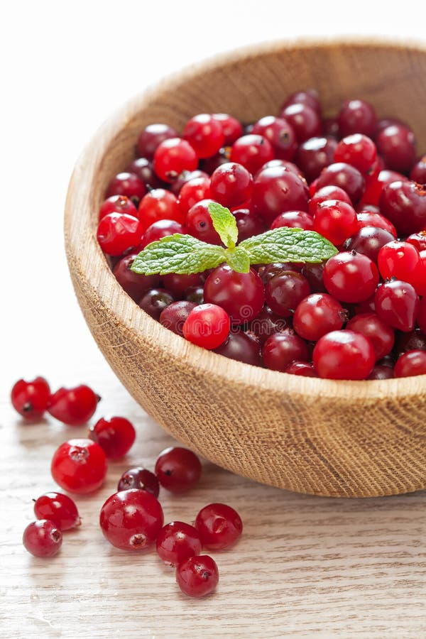 Cranberries in wooden dish stock photo. Image of wooden - 39700380