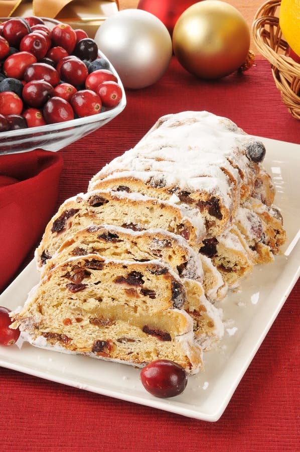 Cranberry almond stollen stock image. Image of christmas - 27355917