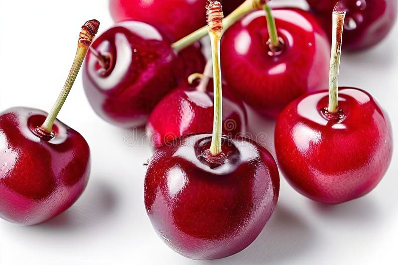 Cranberry and Cherry on White a Mix of Fresh Cranberries and Che Stock ...