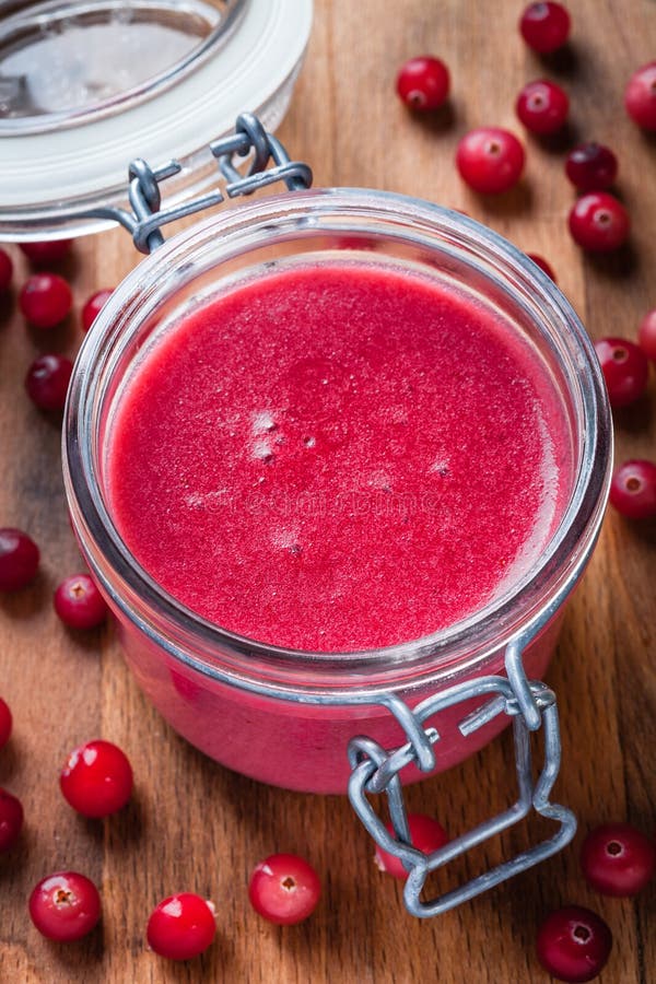 Cranberry Curd in a Glass Jar Stock Image - Image of color, custard ...