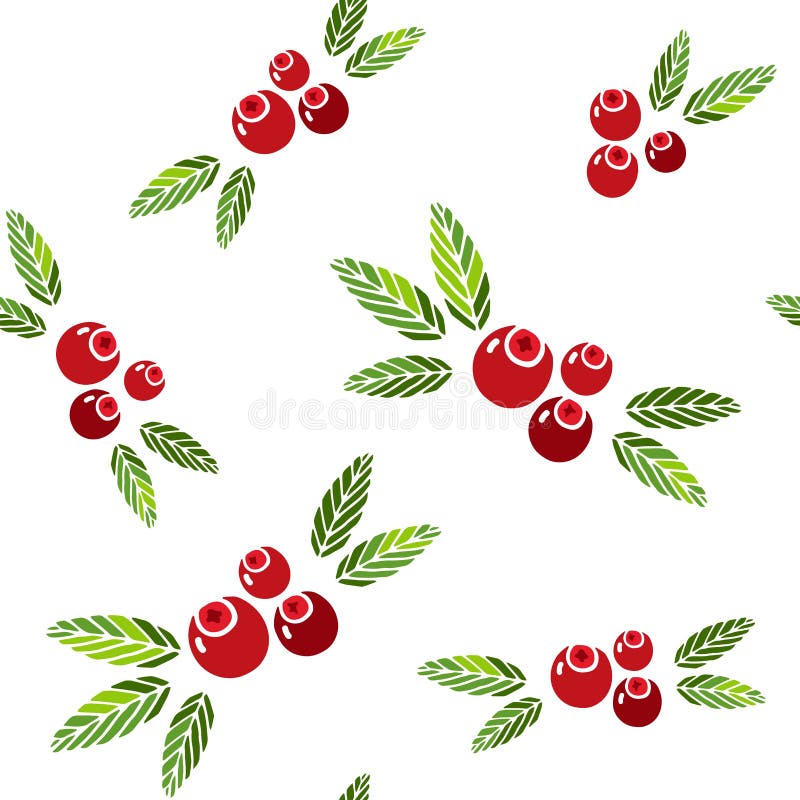 Cranberry Endless Texture Pattern on White Stock Vector - Illustration ...