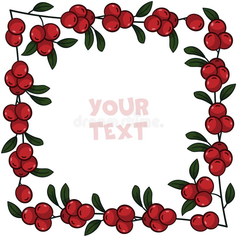 Cranberry Frame; Square Border with Forest Berries. Stock Vector ...