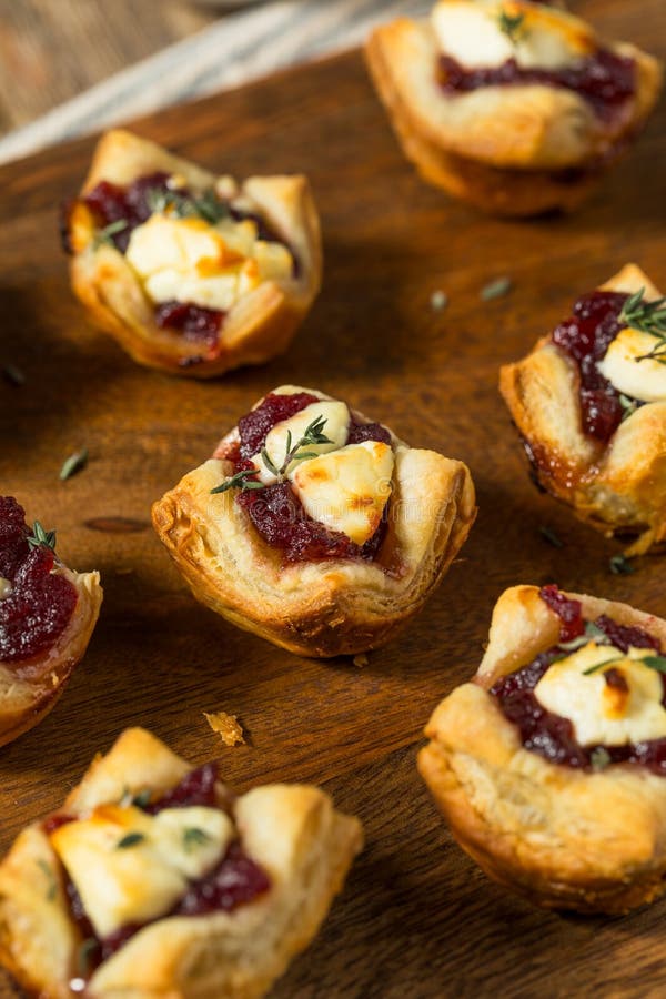 Cranberry Goat Cheese Puff Pastry Appetizer Bites Stock Image - Image ...