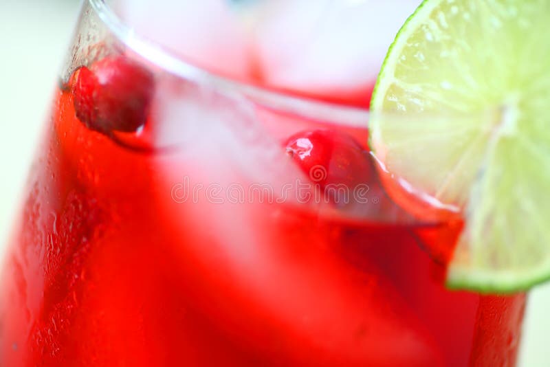 Cranberry Juice Drink with Lime Stock Photo - Image of fruit ...