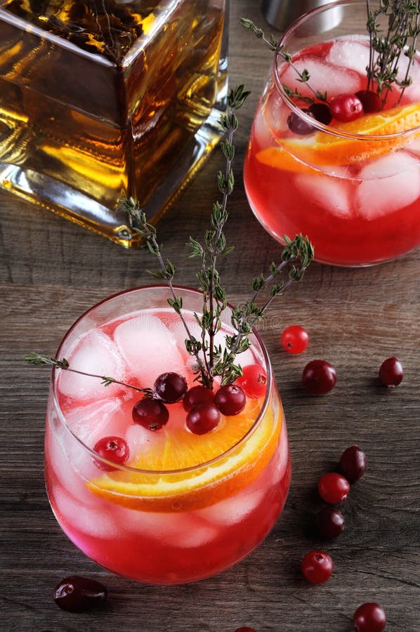 Cranberry Orange Bourbon Smash Stock Image - Image of brandy, buffet ...