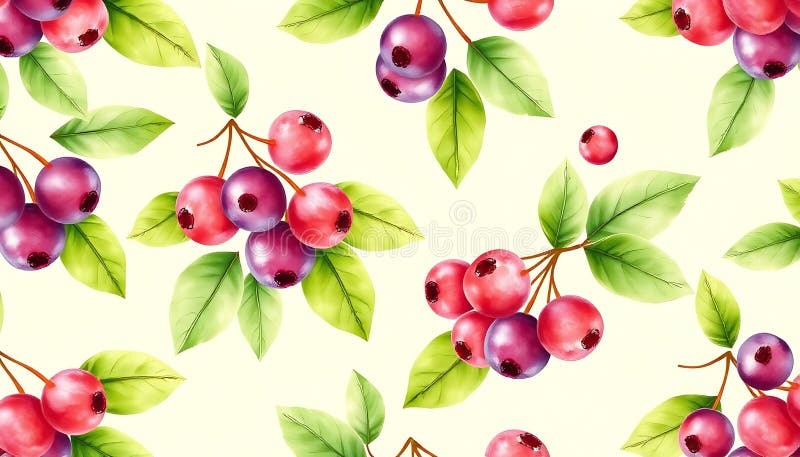 Cranberry Pattern on White, Berry Background, Fruit Design, Stock Photo ...
