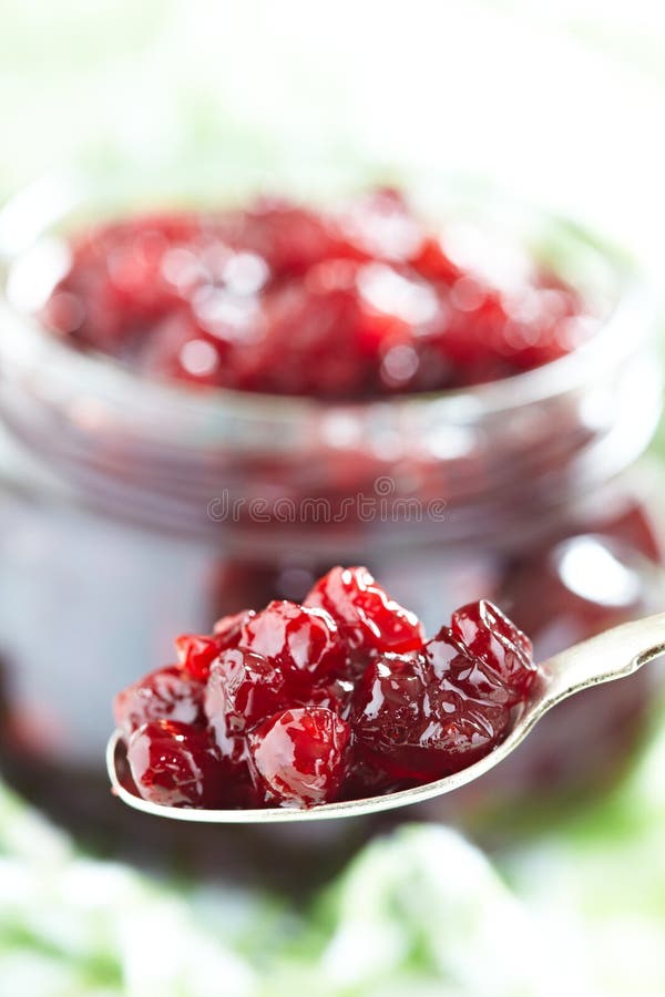 Cranberry Sauce in Glass Jar Stock Image - Image of glass, decor: 27870075