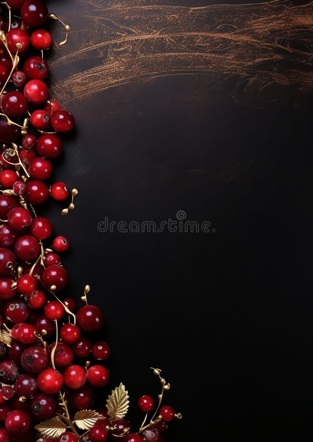 Cranberry Sauce Watercolor Winter Border Stock Illustration ...