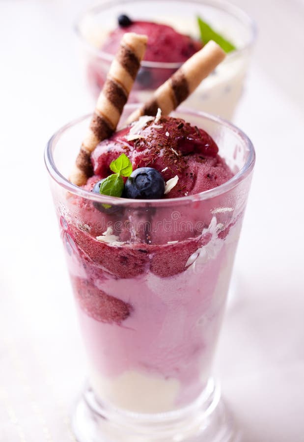 Cranberry Sorbet and Raspberry Ice Cream Stock Photo - Image of closeup ...