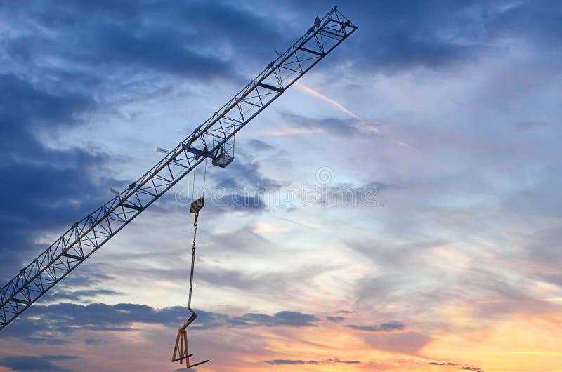 Crane stock image. Image of tower, night, harbor, sunset - 50532261
