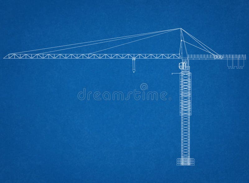 Crane Architect Blueprint stock image. Image of architecture - 119949619