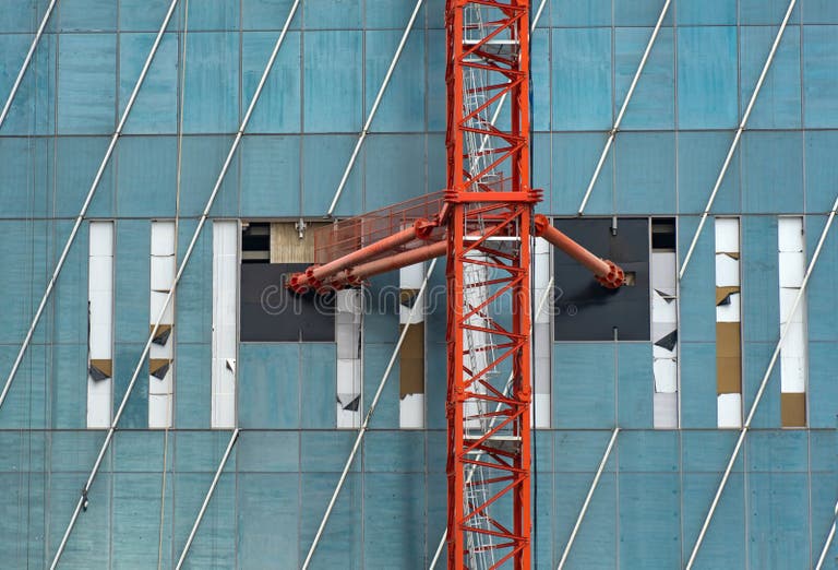 The Crane is Attached To the Building Stock Photo - Image of frame ...