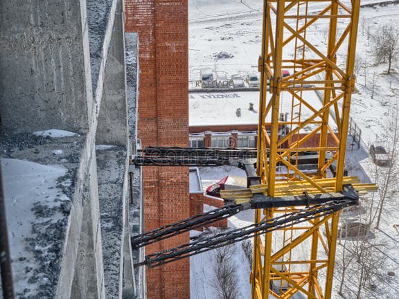 Crane attached to building stock photo. Image of attached - 91611630
