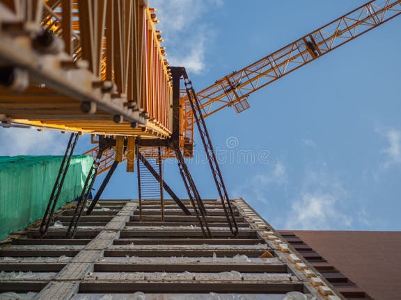 Crane attached to building stock image. Image of development - 99273451