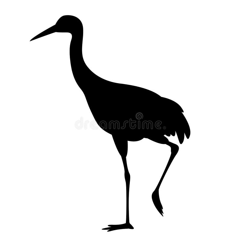 Crane Silhouette Animal Traffic Sign Yellow Vector Stock Vector ...